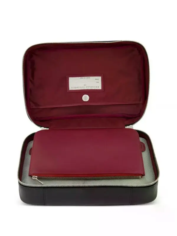 Brunello Cucinelli Grain Leather Beauty Case - Black