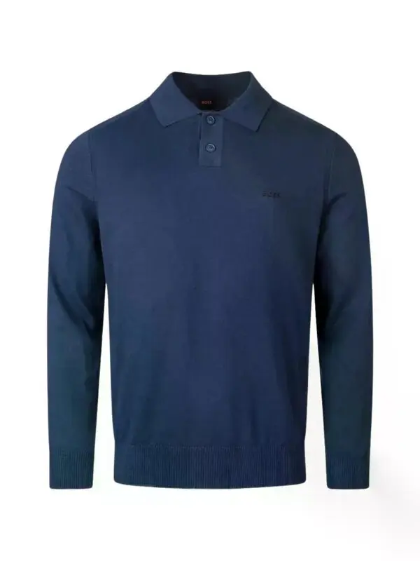 BOSS Logo-embroidered Buttoned Polo Top