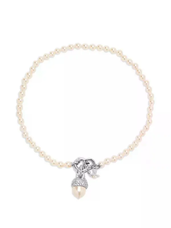 VIVIENNE WESTWOOD Lucille Pearl Necklace With Orb Charm - Silver