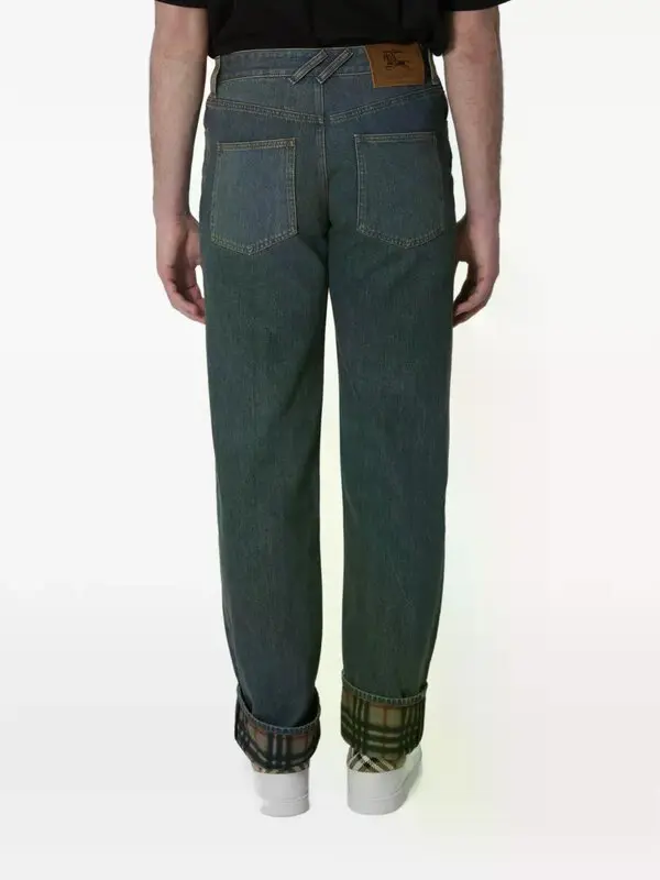 Burberry Check Turn-up Straight Jeans