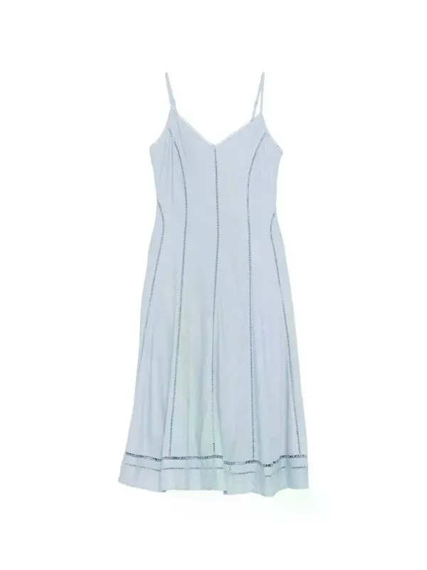 Karl Lagerfeld Embroidered Cut-out Midi Dress - Blue