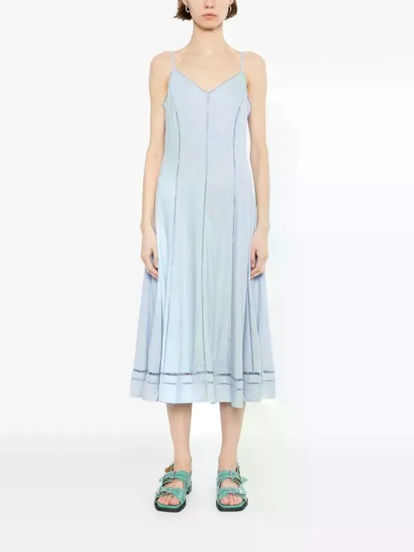 Karl Lagerfeld Embroidered Cut-out Midi Dress