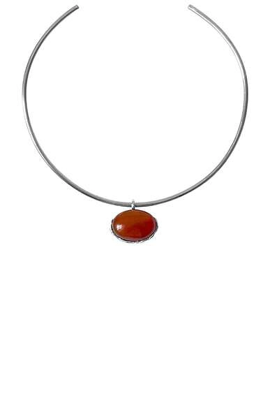 CORALI Embleme Grande Collier With Carnelian - Silver & Red