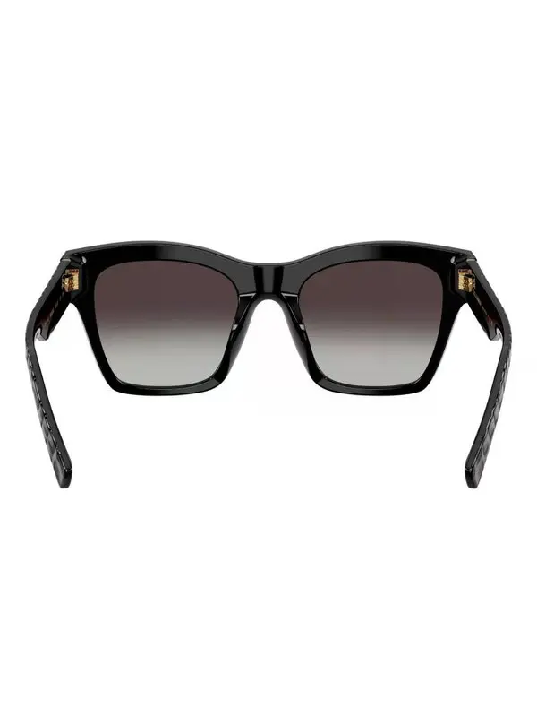 Dolce & Gabbana Crocodile Embossed Square Frame Sunglasses - Black
