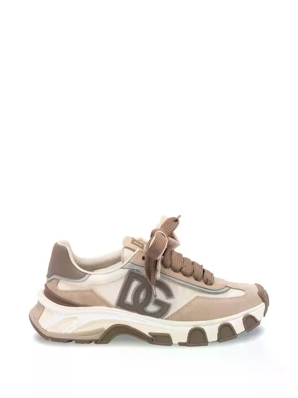 Dolce & Gabbana Paneled Logo Sneakers - Neutrals