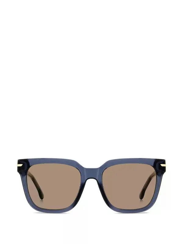 Victoria Beckham Square Frame Sunglasses With Gold Tone Detail - Blue
