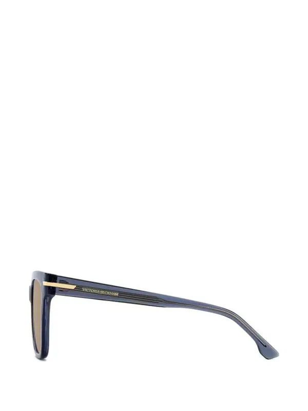 Victoria Beckham Square Frame Sunglasses With Gold Tone Detail - Blue