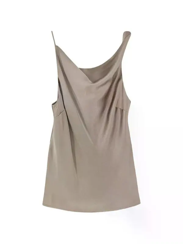 ALYSI Sleeveless Top With Asymmetric Construction - Neutrals