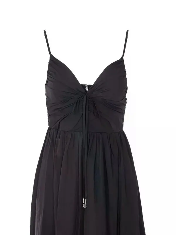 Michael Kors Cotton V-neck Strappy Tiered Midi Dress