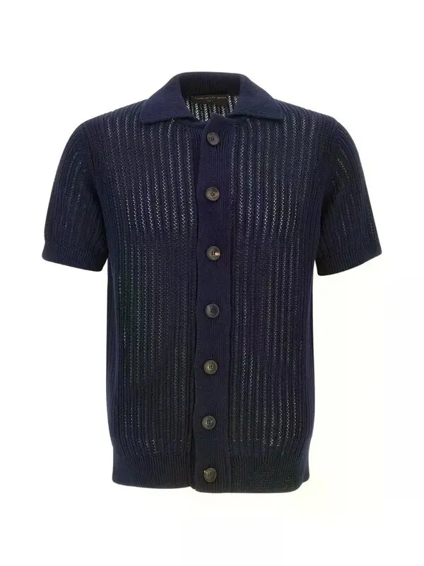 FILIPPO DE LAURENTIIS Button Textured Cotton Shirt