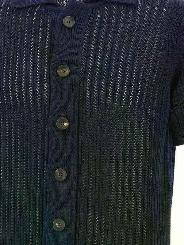 FILIPPO DE LAURENTIIS Button Textured Cotton Shirt