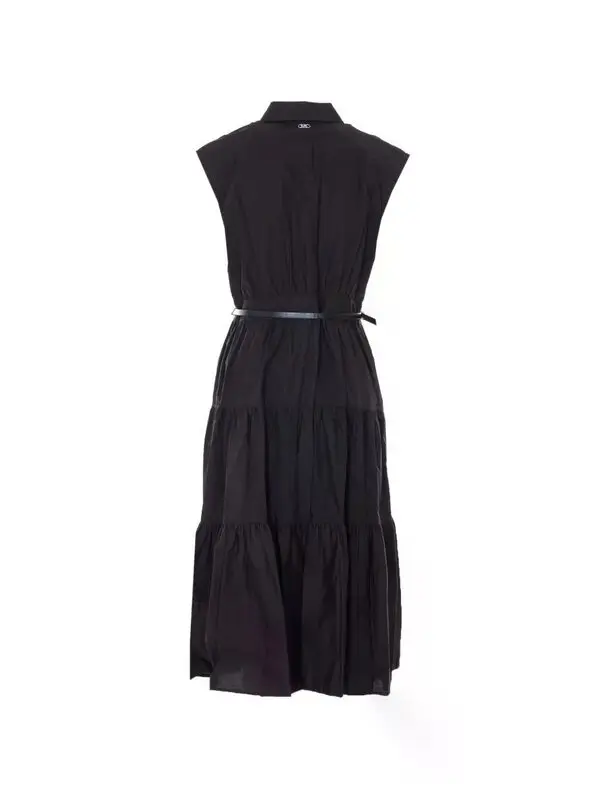 Michael Kors Sleeveless Collared Midi Dress - Black