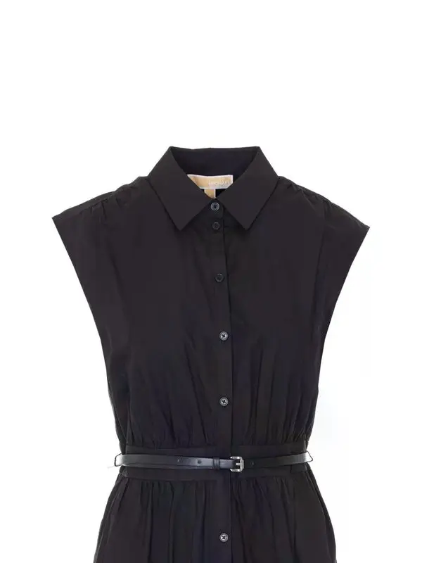 Michael Kors Sleeveless Collared Midi Dress