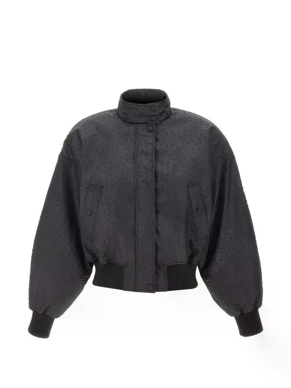 Elisabetta Franchi Taffeta Jacket With Ostrich-effect Texture