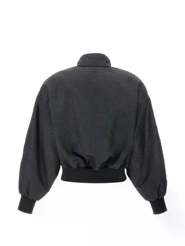 Elisabetta Franchi Taffeta Jacket With Ostrich-effect Texture