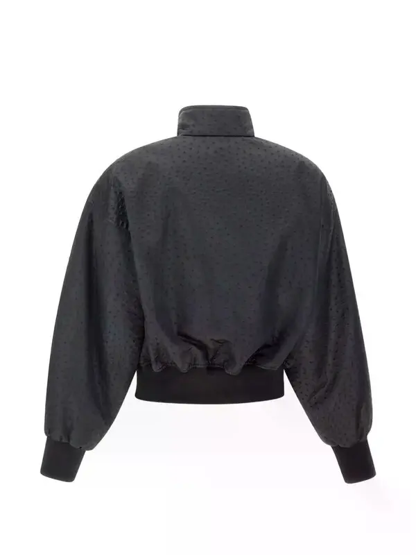 Elisabetta Franchi Taffeta Jacket With Ostrich-effect Texture