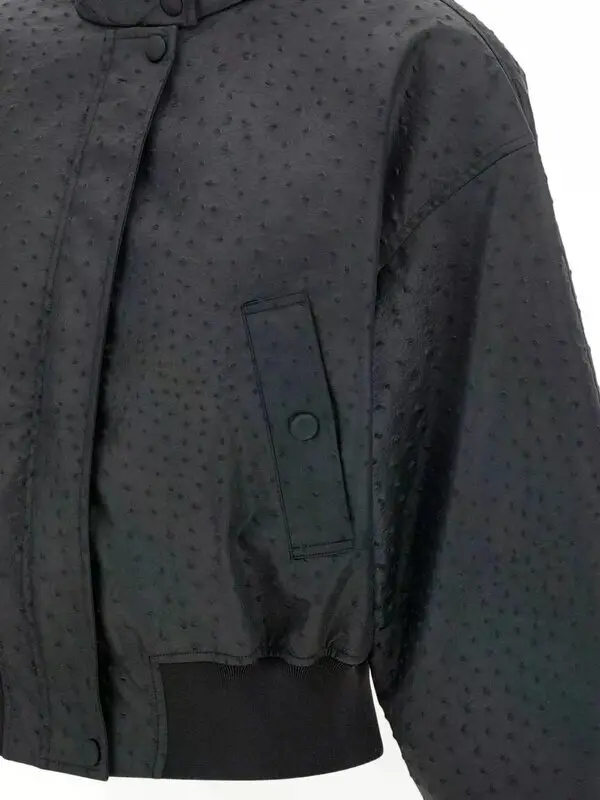 Elisabetta Franchi Taffeta Jacket With Ostrich-effect Texture