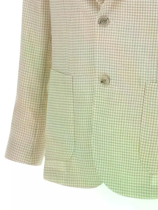 BARBA NAPOLI Easy J Mono Houndstooth Buttoned Blazer - Neutrals