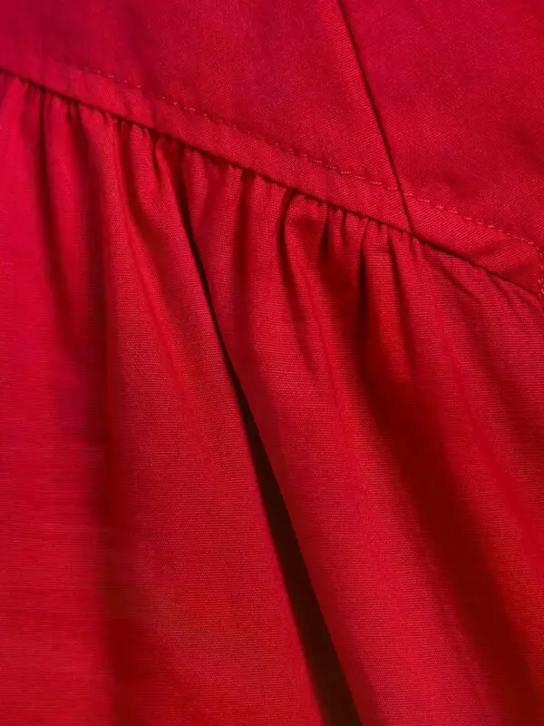 Staud Gwen Gathered Mini Dress - Red