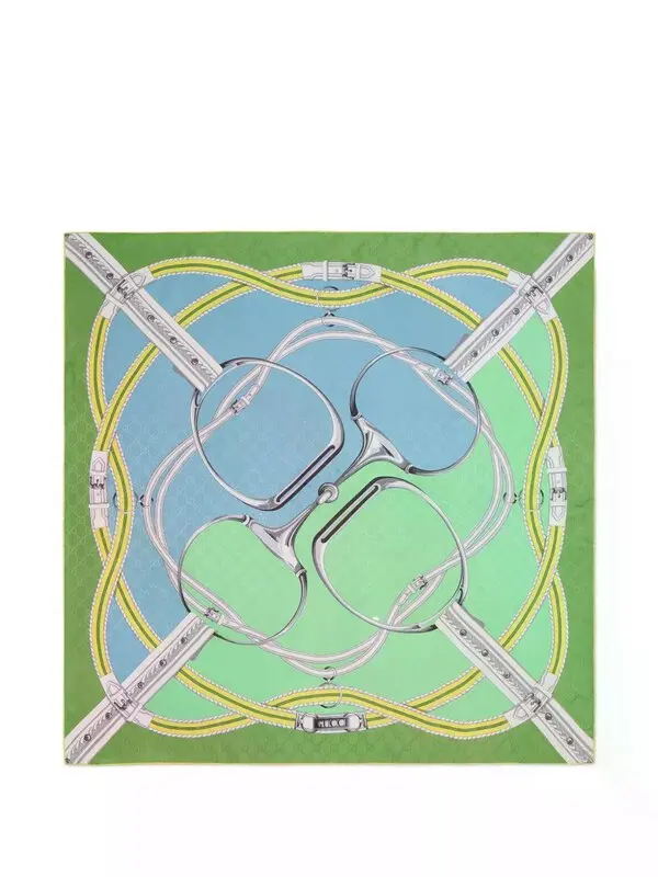 Gucci Printed Silk Scarf - Green