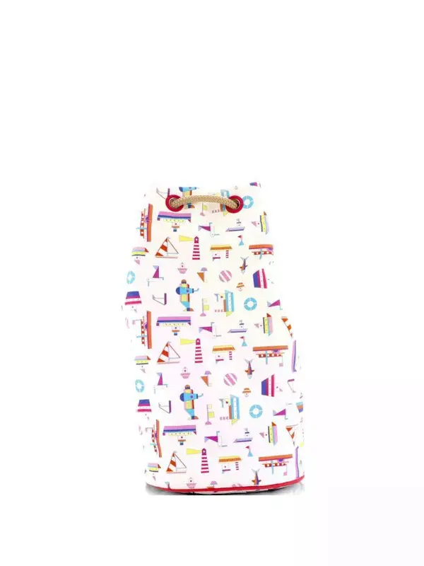 Hermès Petit Chalutier Duffle Bag Printed Canvas Backpack