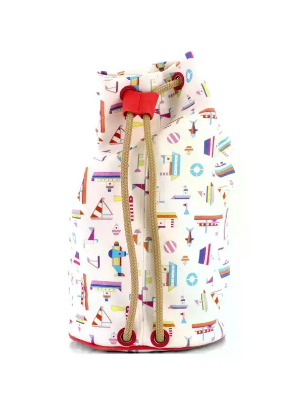 Hermès Petit Chalutier Duffle Bag Printed Canvas Backpack