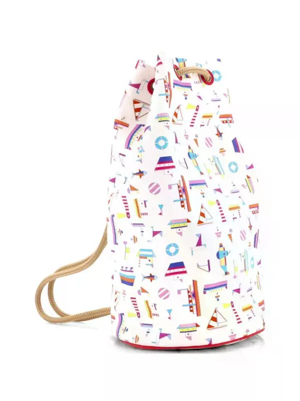 Hermès Petit Chalutier Duffle Bag Printed Canvas Backpack