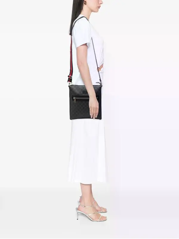 Gucci Gg Supreme Web Messenger Bag - Black
