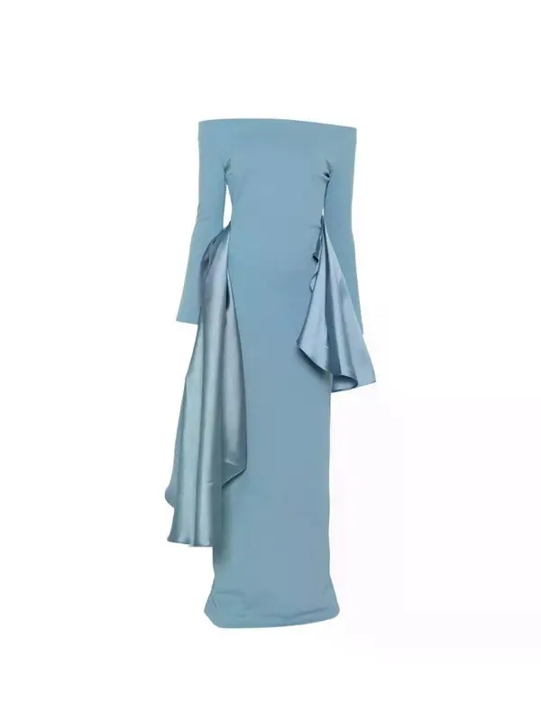 Solace London Kiana Maxi Dress With Paneled Detail - Blue