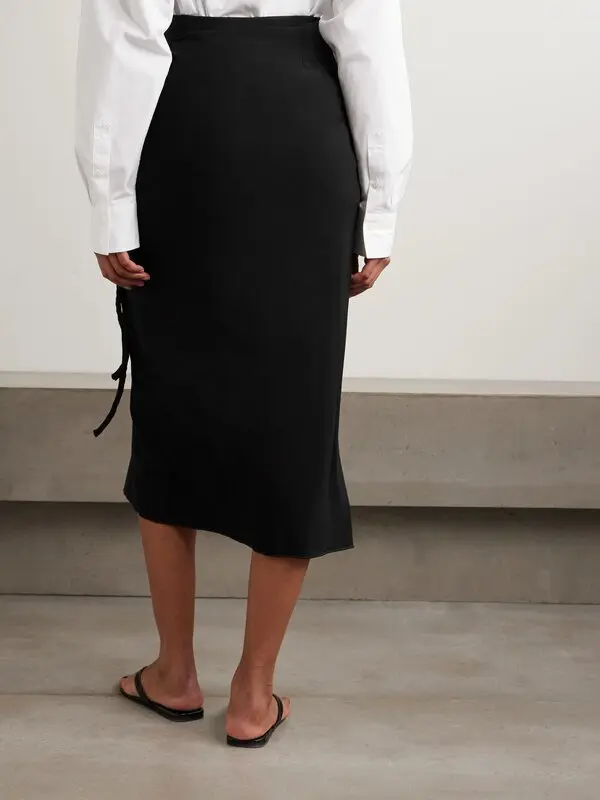 Max Mara Gathered Jersey Wrap Maxi Skirt