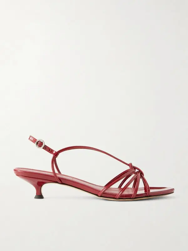 AeydĒ Amara Patent-leather Slingback Sandals