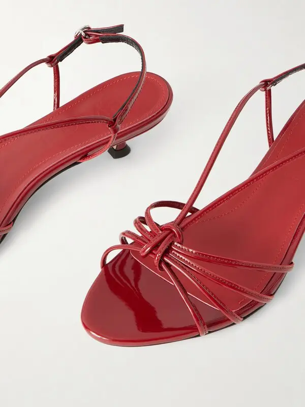 AeydĒ Amara Patent-leather Slingback Sandals