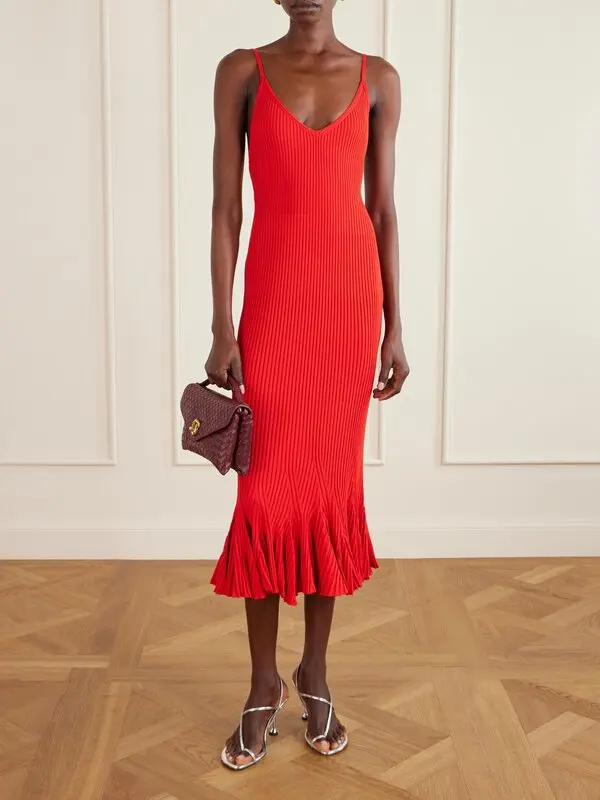 Proenza Schouler Giuditta Ribbed-knit Midi Dress