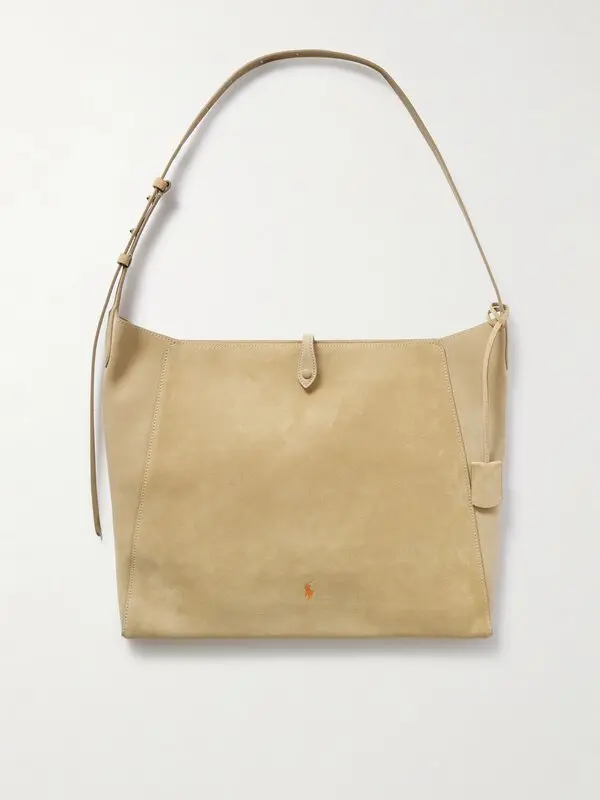 Polo Ralph Lauren Debossed Suede Shoulder Bag