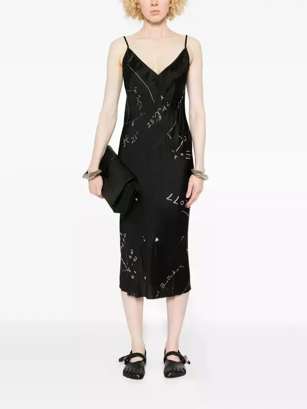 Rick Owens Printed Slip Midi Dress