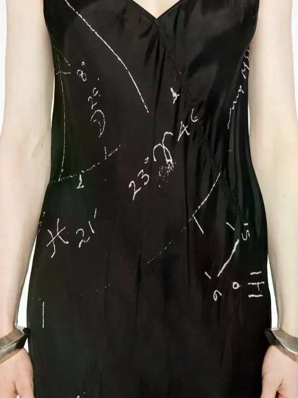Rick Owens Printed Slip Midi Dress