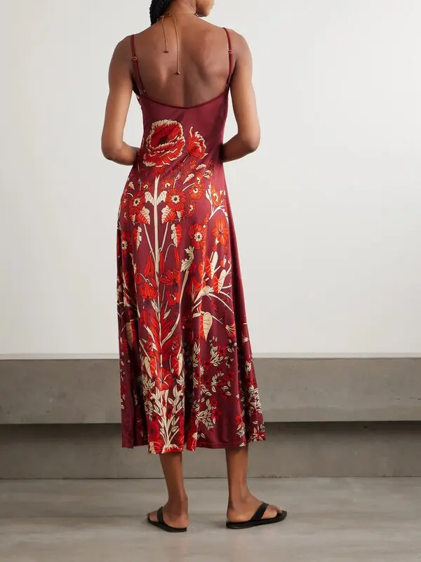 Johanna Ortiz Floral-print Stretch-jersey Maxi Dress - Red