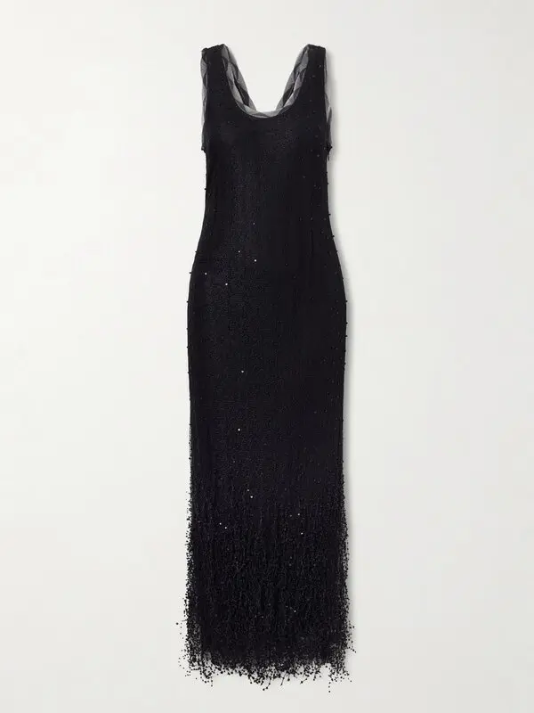 Simkhai Embellished Lace Midi Dress - Black