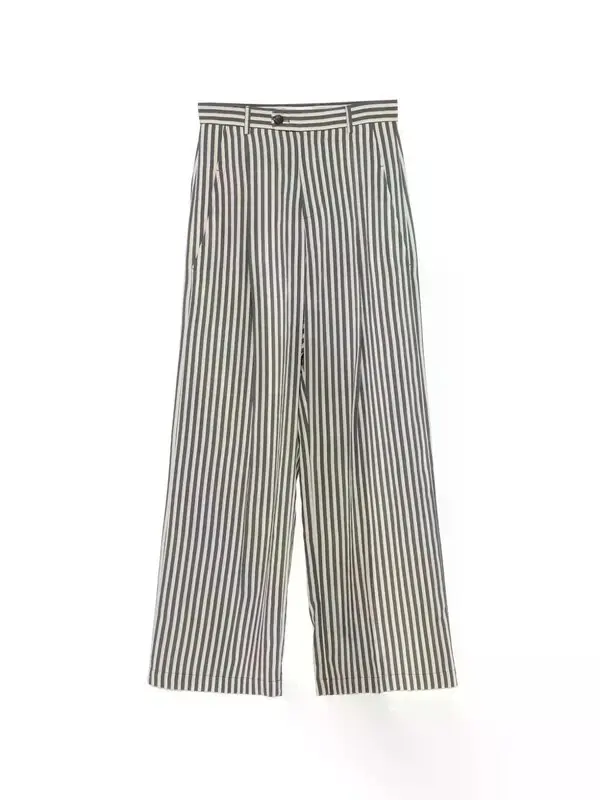 TELA Striped Button-fastening Trousers - Grey