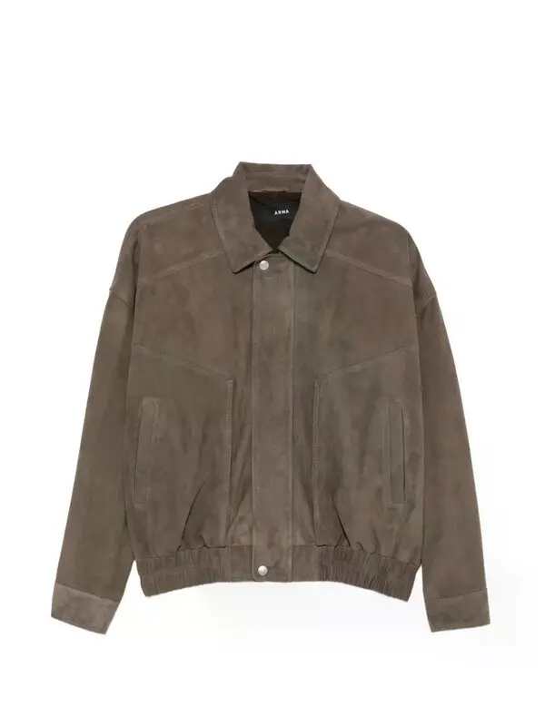 ARMA Frederica Suede Bomber Jacket - Brown