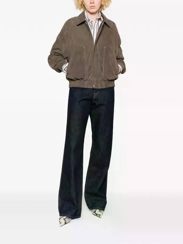 ARMA Frederica Suede Bomber Jacket - Brown