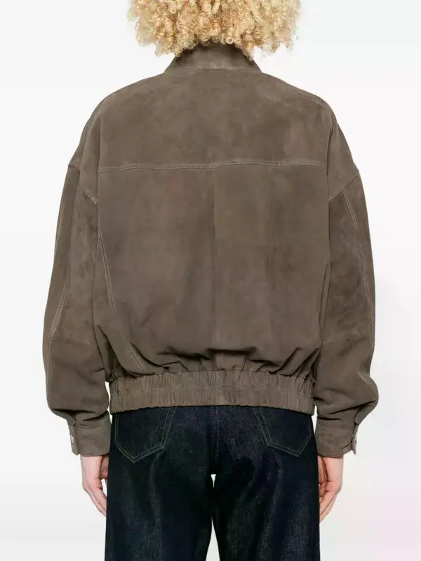 ARMA Frederica Suede Bomber Jacket - Brown