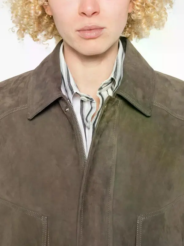 ARMA Frederica Suede Bomber Jacket - Brown