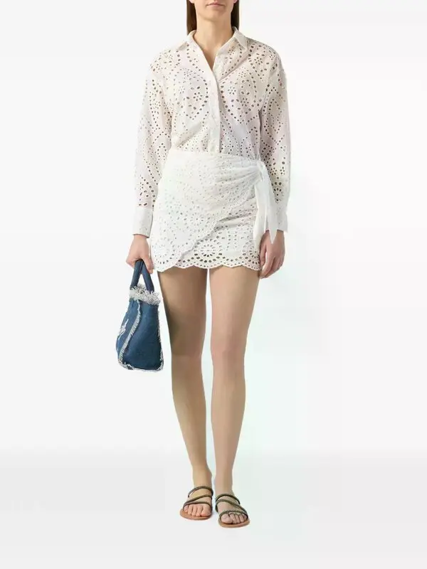 MC2 SAINT BARTH Sangallo Embroidery Blouse - White