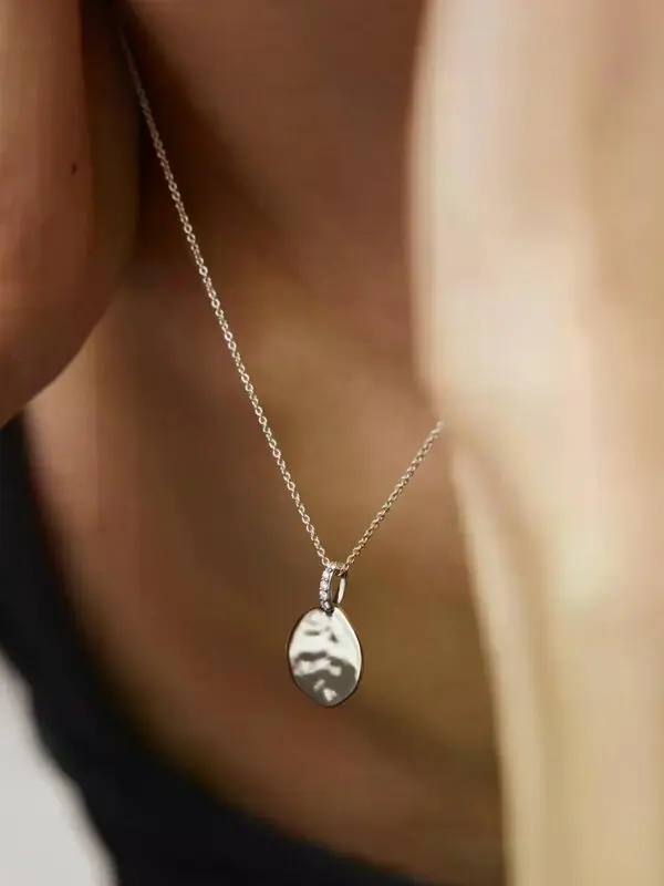 Monica Vinader Diamond Coin Pendant - Silver