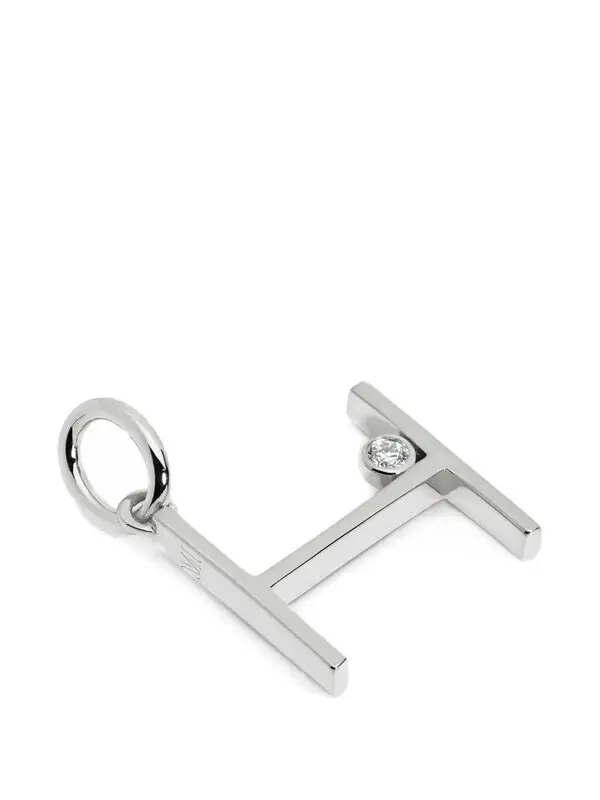 Monica Vinader Diamond Initial Pendant - Silver