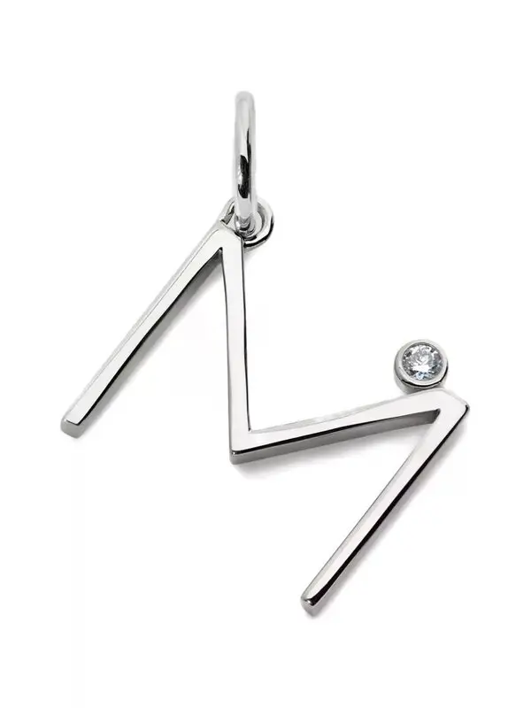 Monica Vinader Diamond Initial Pendant - Silver