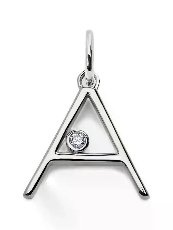 Monica Vinader Tone Initial Pendant With Crystal Embellishment - Silver