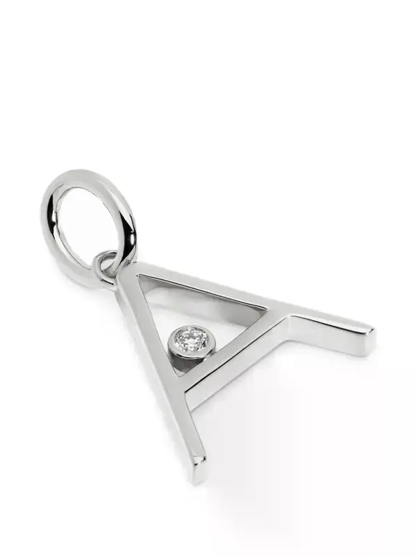 Monica Vinader Tone Initial Pendant With Crystal Embellishment - Silver