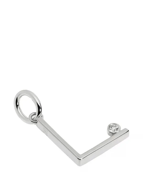 Monica Vinader Initial L Solitaire Diamond Pendant - Silver